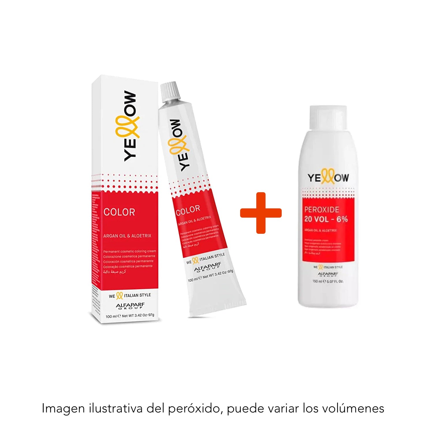 Tinte Yellow 100ml + Peróxido 150ml – Distribuidora Alhóndiga