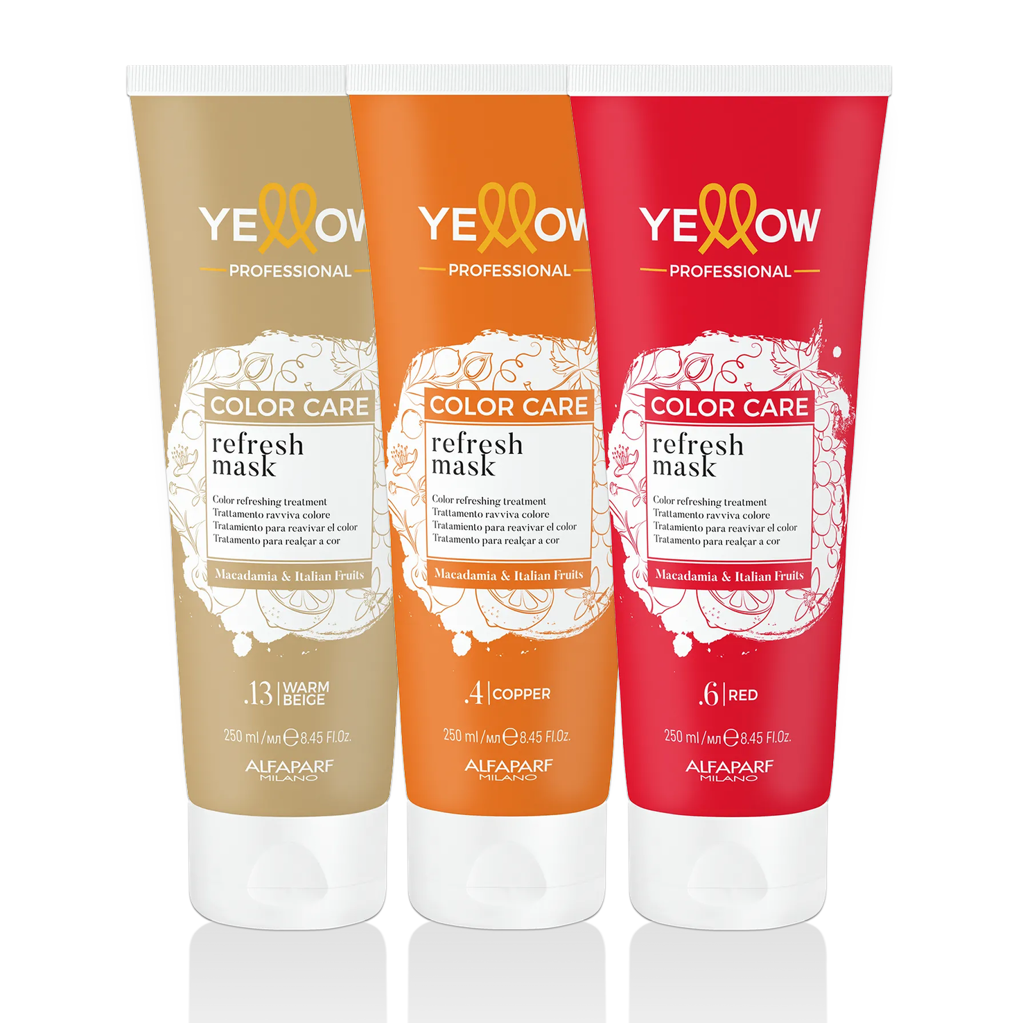 Tratamiento para Reavivar el Color Refresh Mask Yellow Alfaparf 250 ml ...